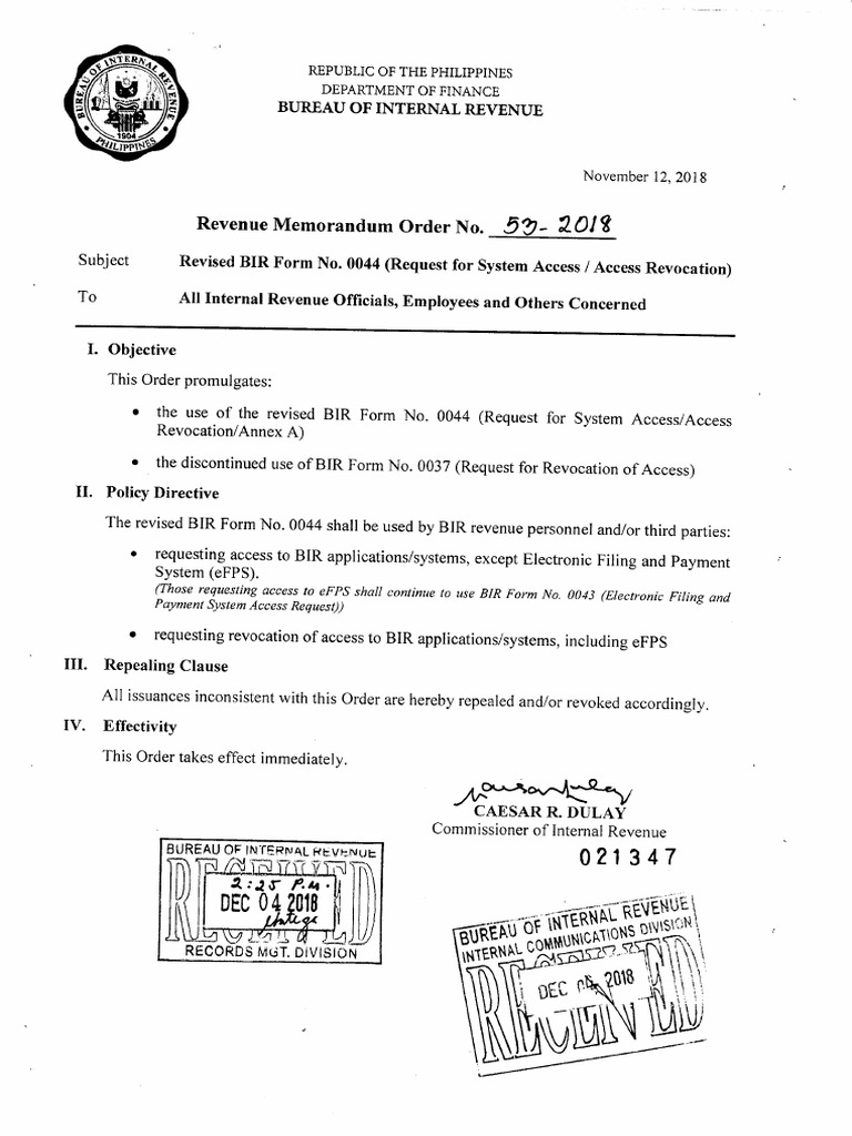 RMO No. 53-2018 | PDF | Government | Government Information