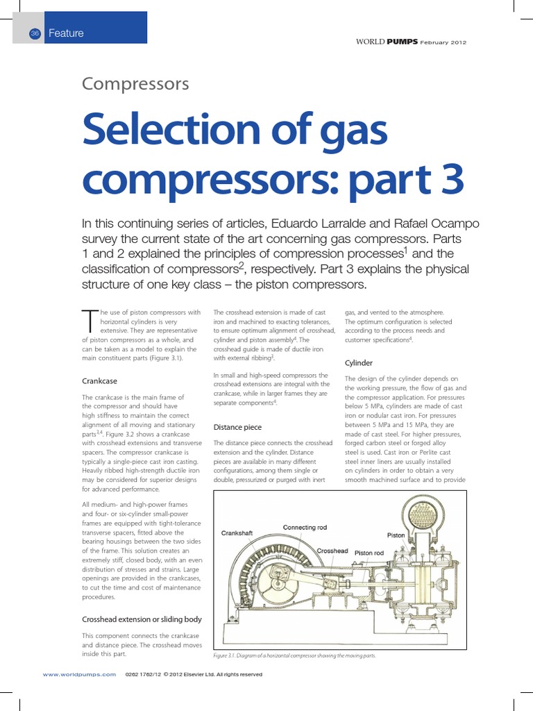 Selection of Gas Compressors - Part 3 PDF | PDF | Piston | Cylinder ...