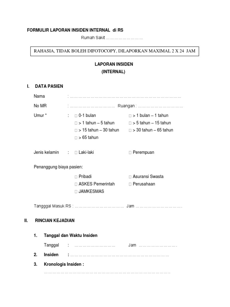 Format Laporan Insiden Internal | PDF
