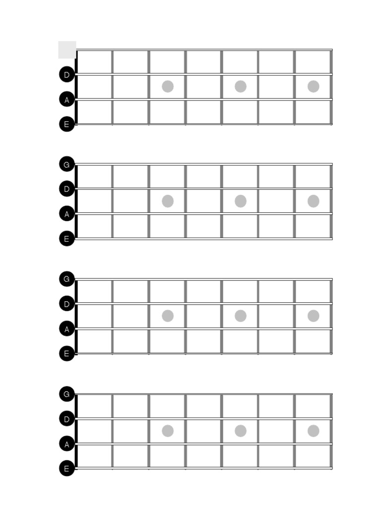 5-String Bass Neck Diagrams (Blank) | PDF