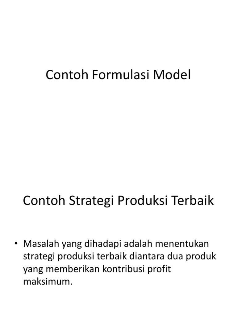 Contoh Formulasi Model | PDF