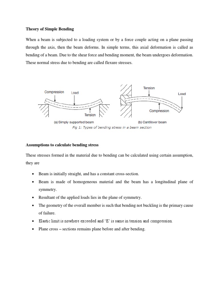 Theory of Simple Bending | PDF | Bending | Deformation (Mechanics)