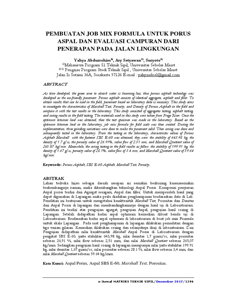 Makalah Pembuatan Mix Design Aspal | PDF