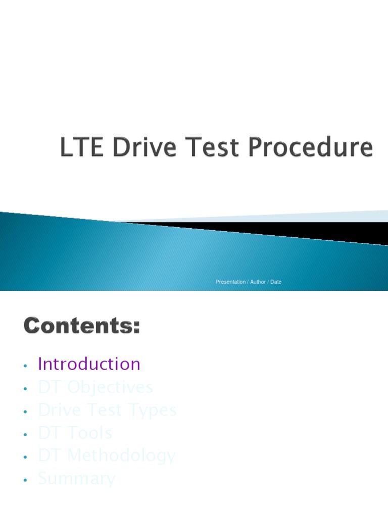 LTE Drive Test Procedure | PDF