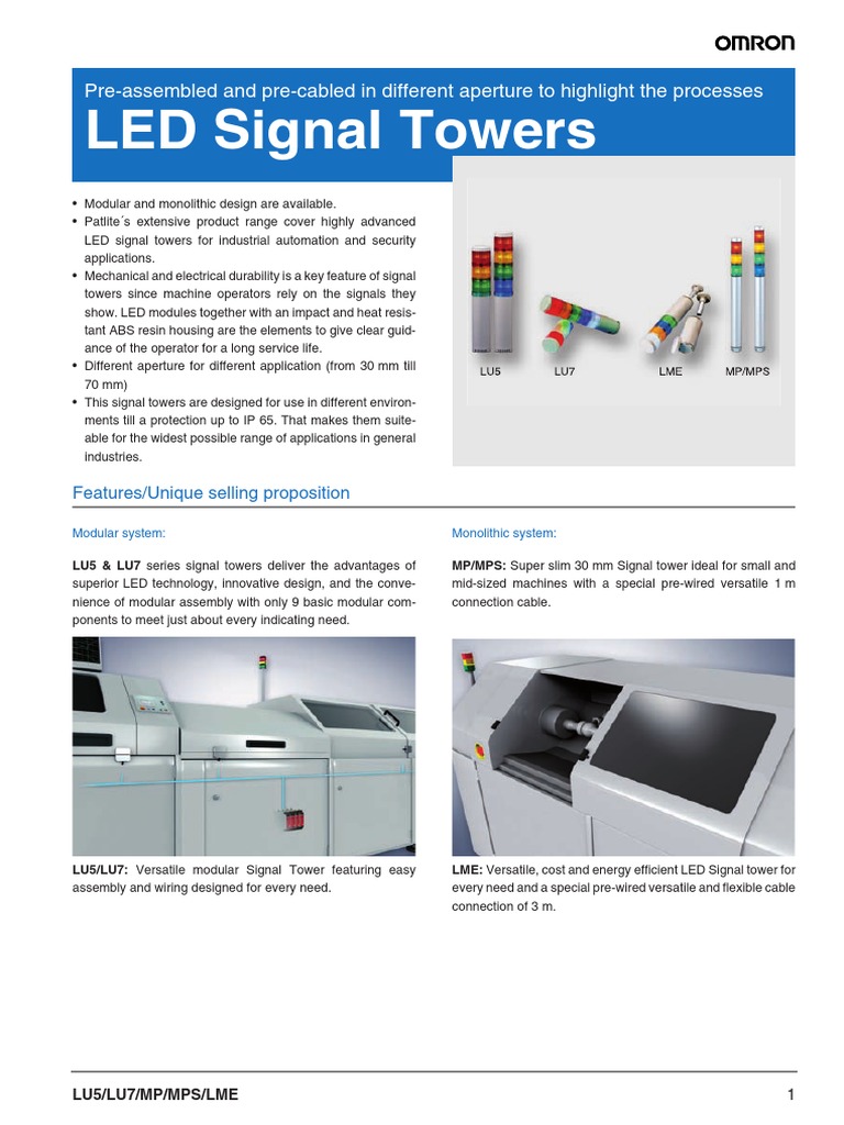 LED Signal Towers: Pre-Assembled and Pre-Cabled in Different Aperture ...