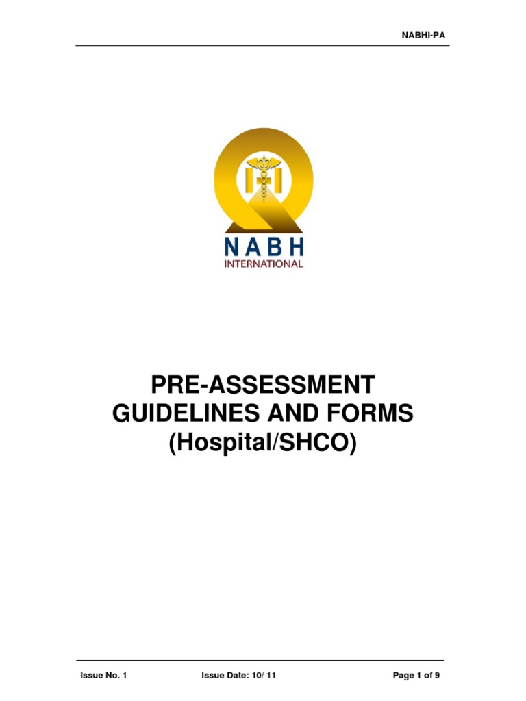 NABHI-PA Pre-Assessment Guidelines | PDF | Audit | Hospital