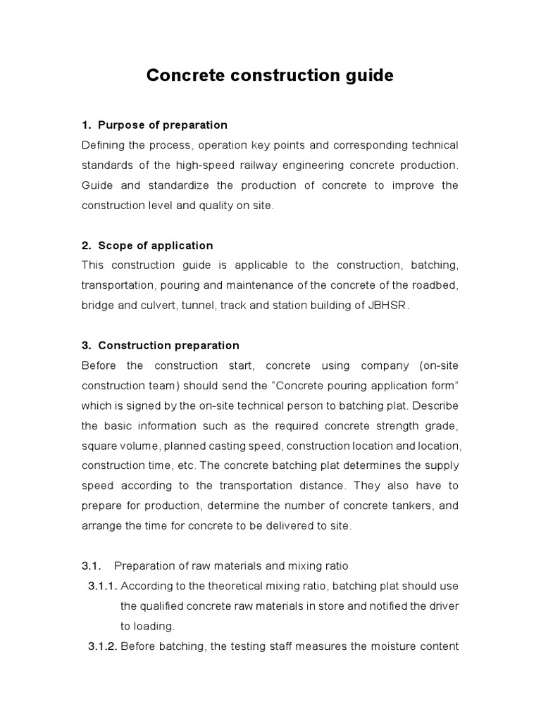 Concrete Construction Guide | PDF | Concrete | Reinforced Concrete
