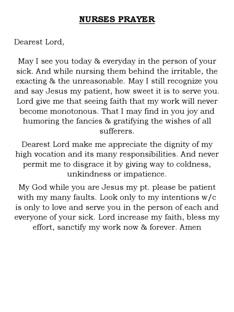 Nurses Prayer | PDF