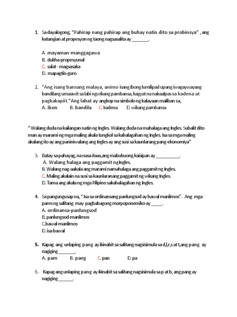 3rd Grading Exam Filipino 7.v1 | PDF