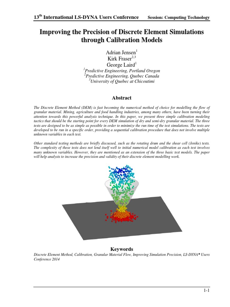 Improving The Precision of Discrete Element Simulations Through Calibration Models | PDF ...