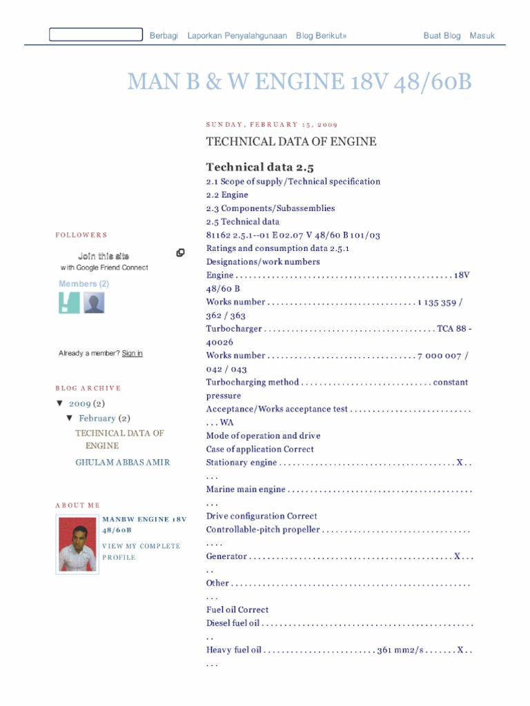Man 18v 48-60b Technical Data of Engine | PDF