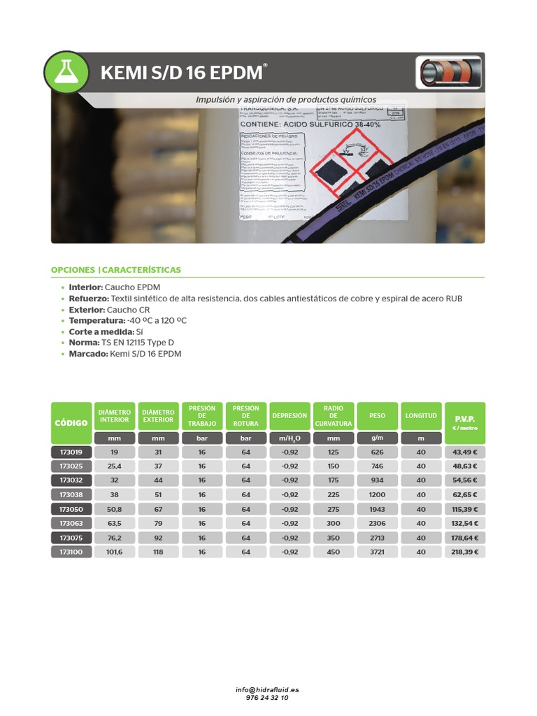 Manguera Kemi SD 16 Epdm | PDF