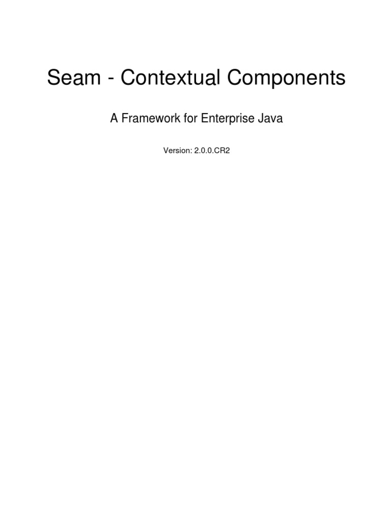 Seam Reference | PDF | Enterprise Java Beans | Java Platform