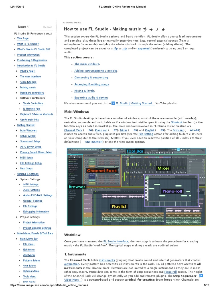 FL Studio Online Reference Manual | PDF | Synthesizer | Audio Electronics