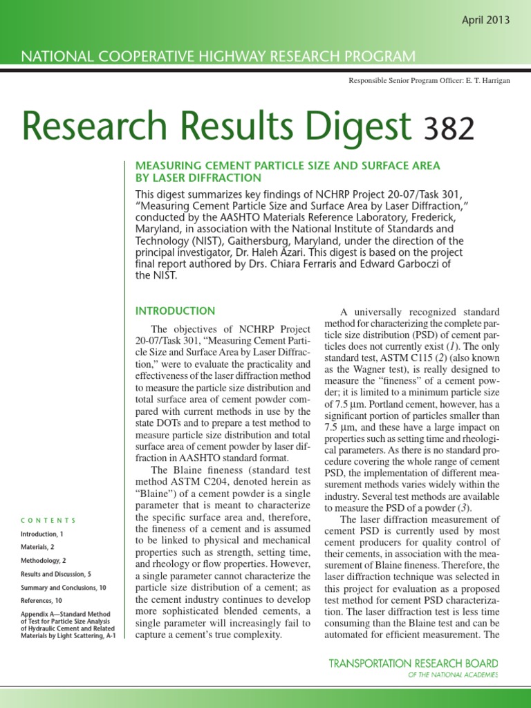 Research Results Digest: National Cooperative Highway Research Program ...