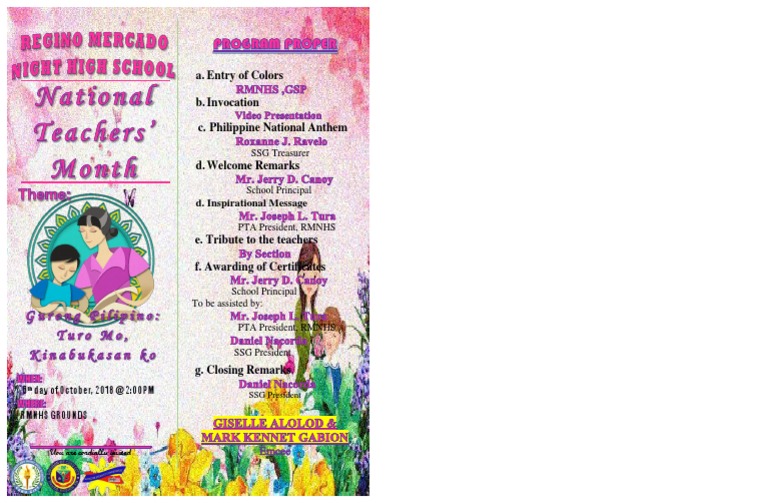 A. Entry of Colors B. Invocation C. Philippine National Anthem | PDF