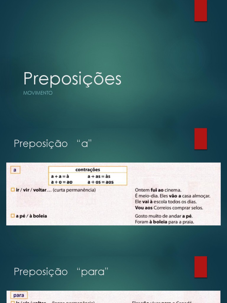 Preposições (Português para Estrangeiros - PLE) | PDF
