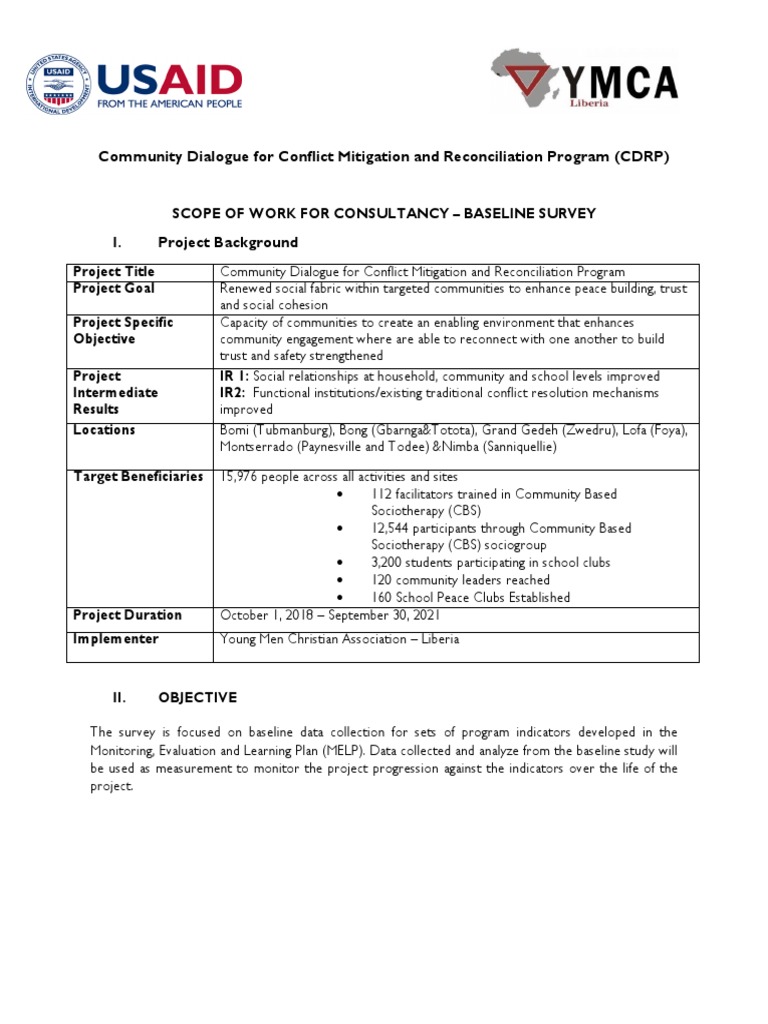 Scope of Work For Consultancy | PDF | Conflict Resolution | Community