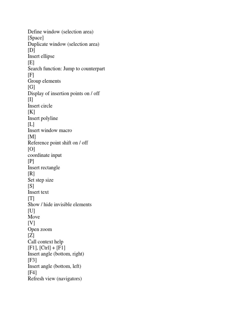 EPLAN Shortcuts | PDF | Control Key | Human–Computer Interaction