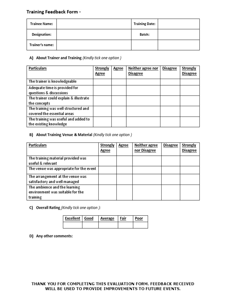 Feedback Form | PDF