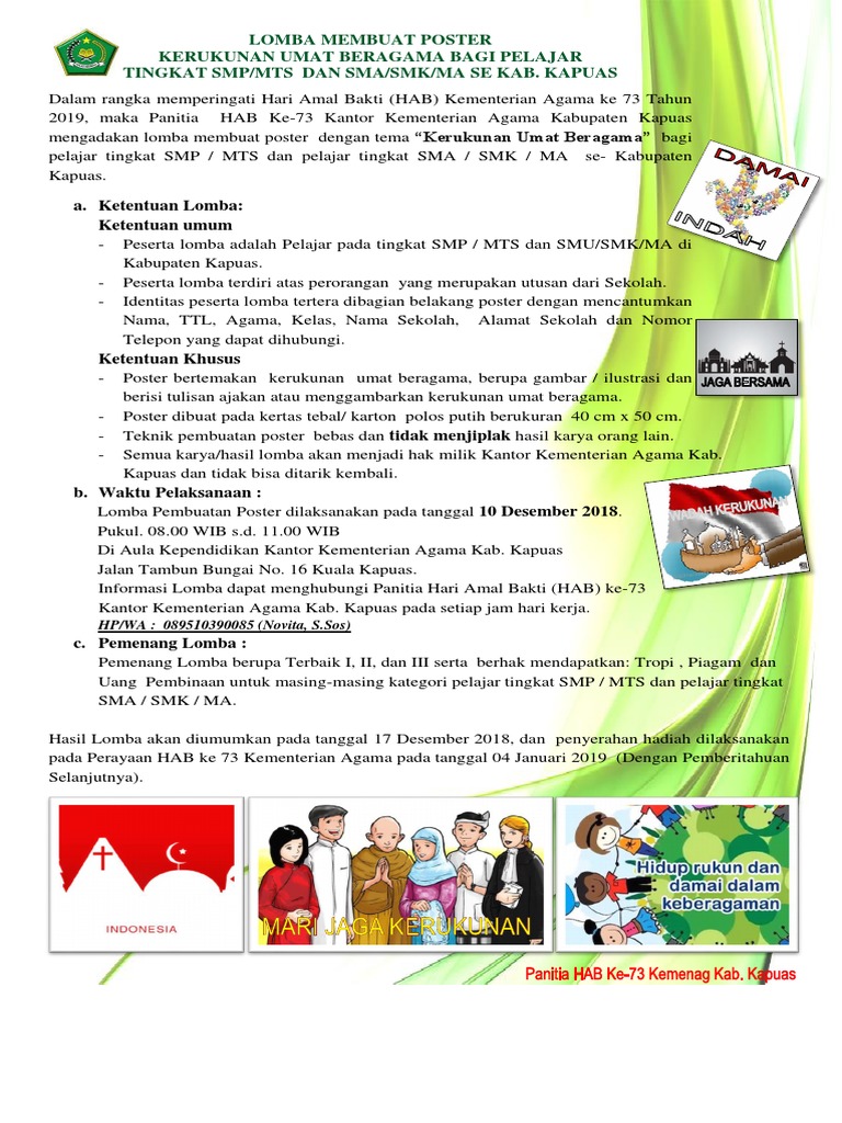 Lomba Membuat Poster Kerukunan Umat Beragama | PDF