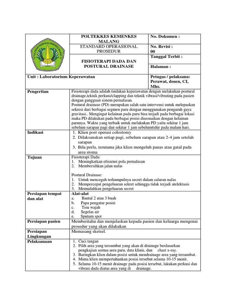 Sop Fisioterapi Dada | PDF