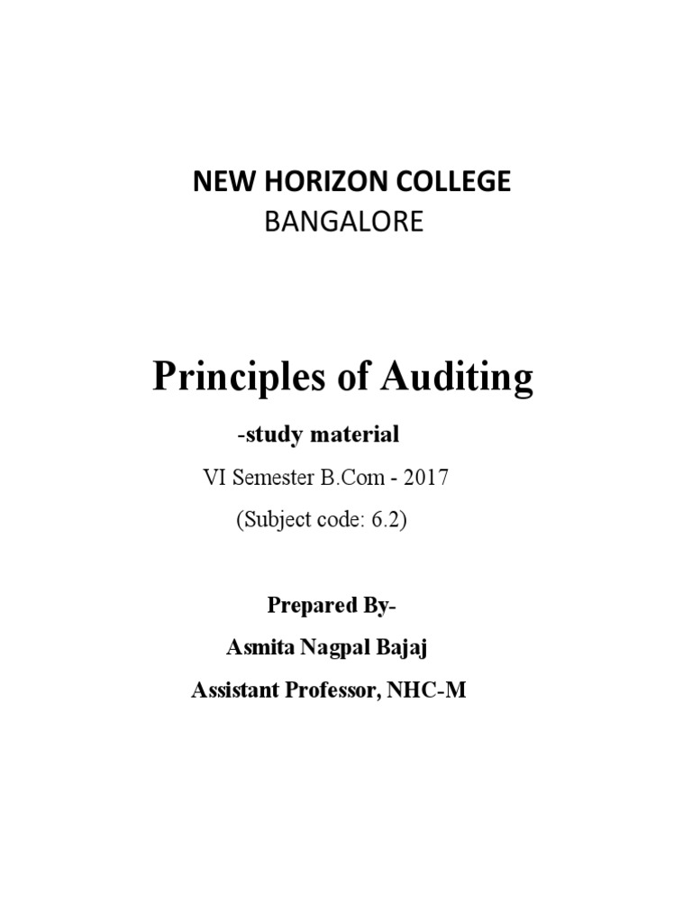 Principles of Auditing | PDF | Internal Control | Financial Audit