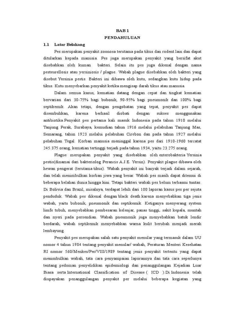 Makalah Pes | PDF | Kesehatan Holistik | Sains & Matematika