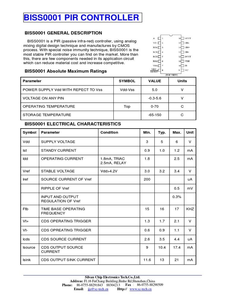 Biss0001 Pir Controller | PDF | Relay | Electrical Circuits