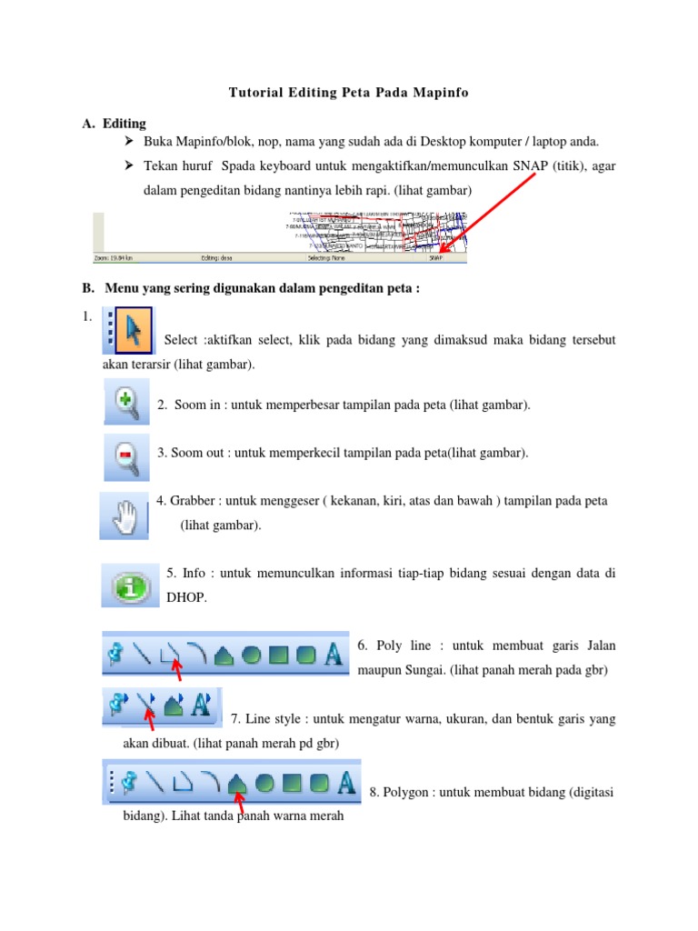 Tutorial Editing Peta Pada Mapinfo | PDF