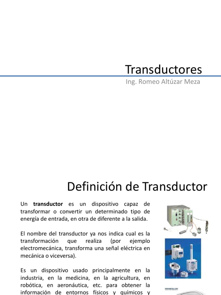 Transductores PDF | PDF | Sensor | Física