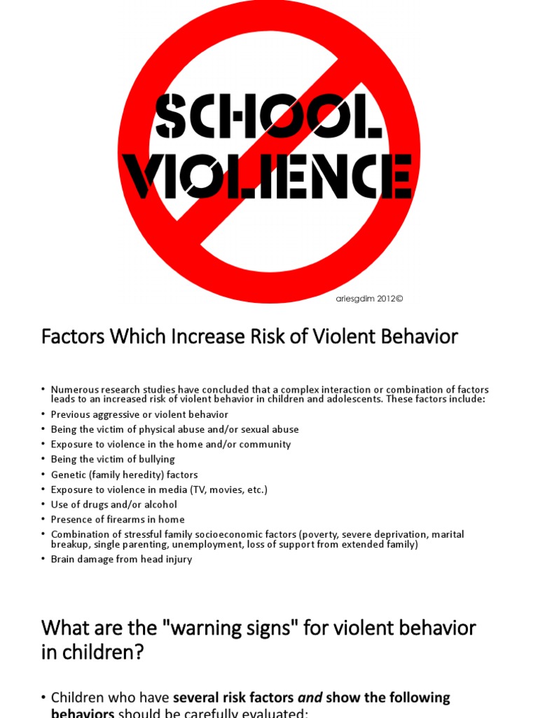 School Violence Warning Signs