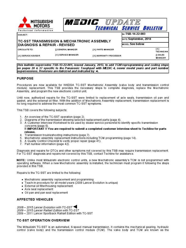 TC-SST Transmission & Mechatronic Assembly Diagnosis & Repair - Revised ...