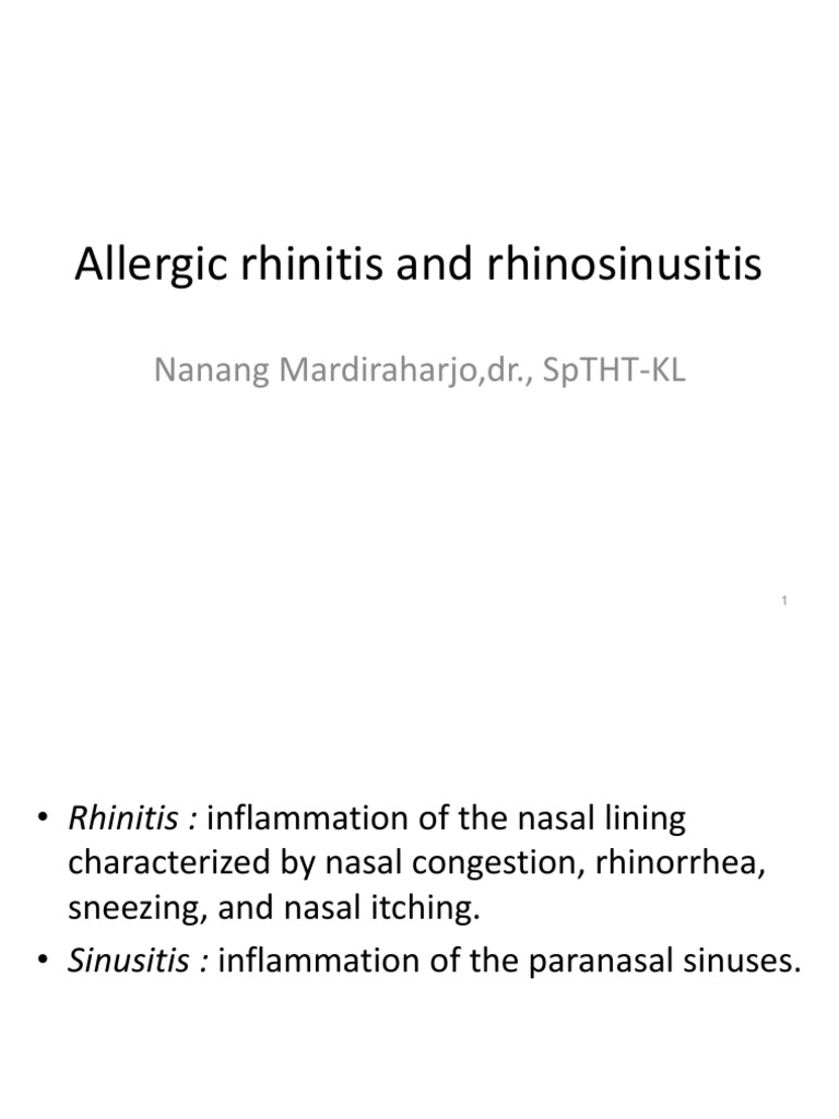 Allergic Rhinitis and Rhinosinusitis | PDF | Allergy | Immunology