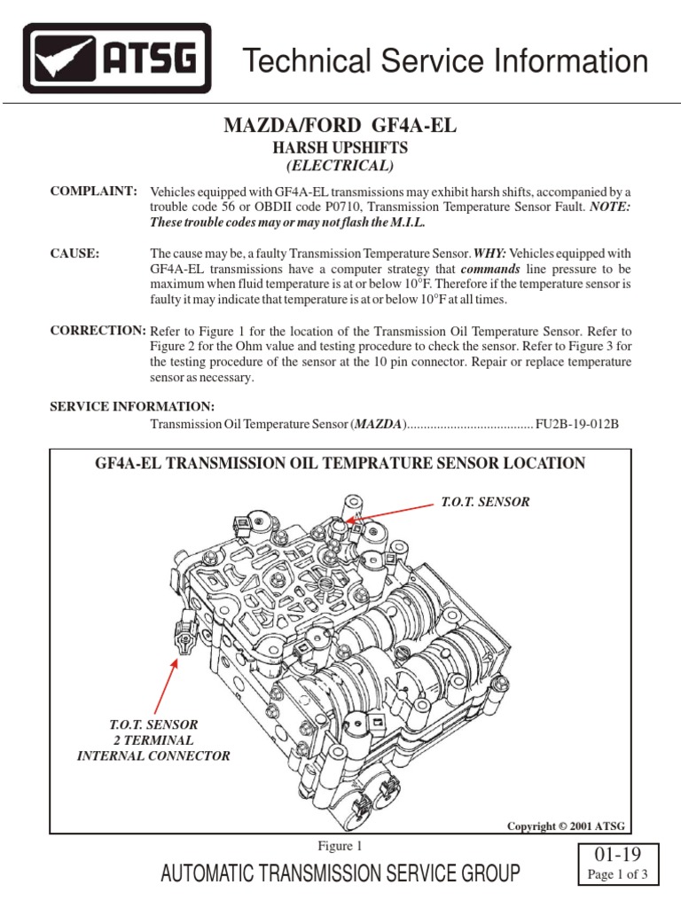Technical Service Information: Mazda/Ford Gf4A-El | PDF | Electrical ...