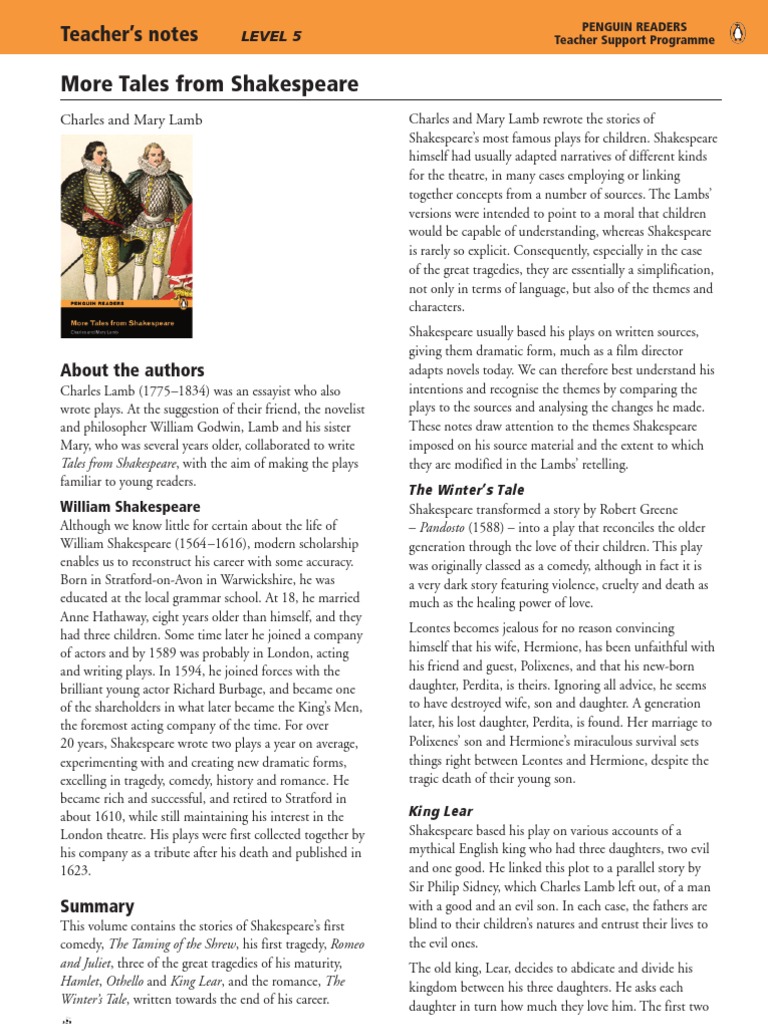 Summary of More Tales from Shakespeare | PDF | Hamlet | William Shakespeare