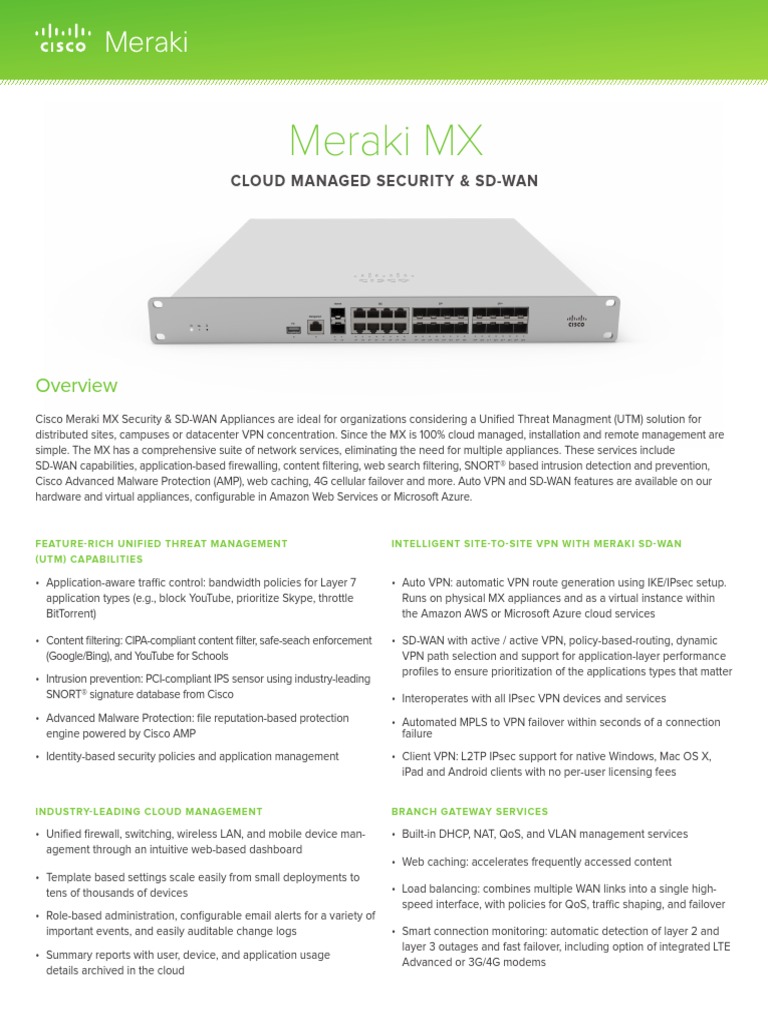 Datasheet MX64W | PDF | Virtual Private Network | Cloud Computing