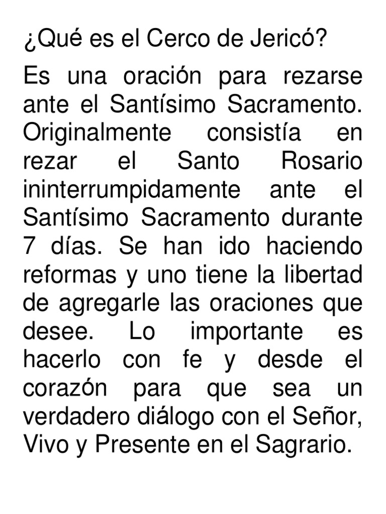 ¿Qué Es El Cerco de Jericó | PDF | Rosario | Oración