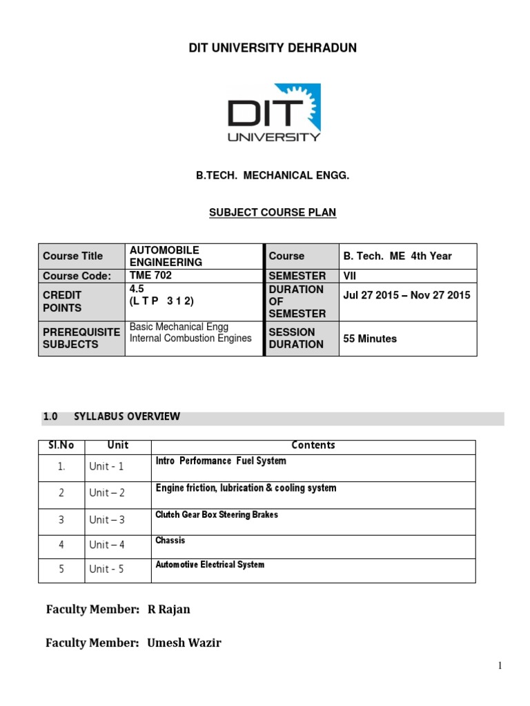 1 Automobile Intro v5 1 | PDF | Steering | Internal Combustion Engine