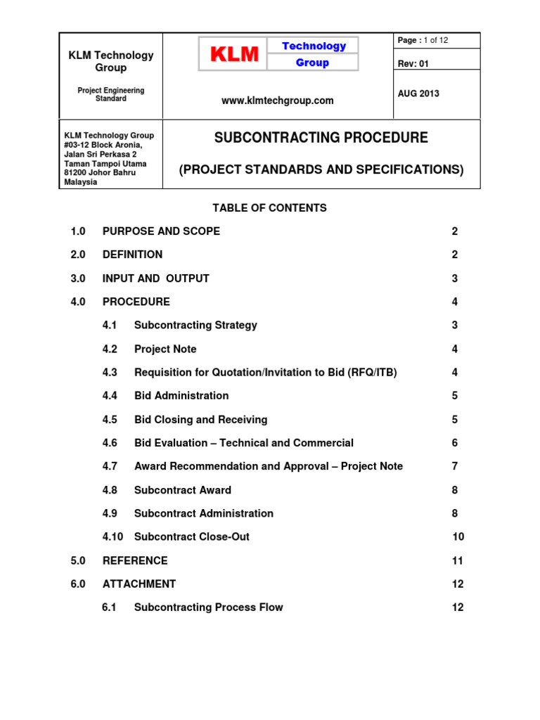 Project Standards and Specifications Subcontracting Procedure Rev01web ...
