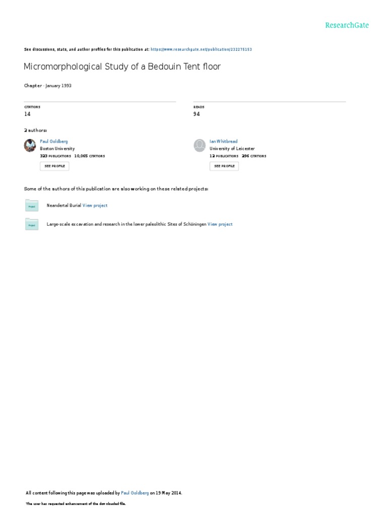 Goldberg and Whitbread 1993 - Bedouin Tent Floor | PDF | Social Science ...