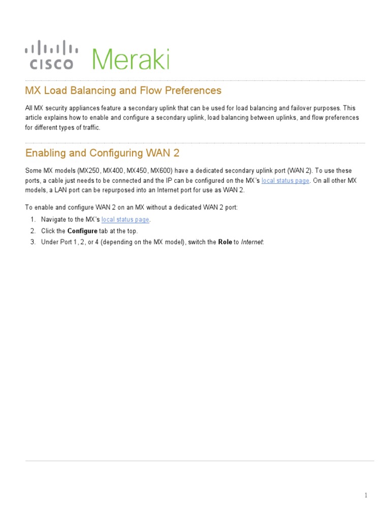 MX Load Balancing and Flow Preferences | PDF | Load Balancing ...