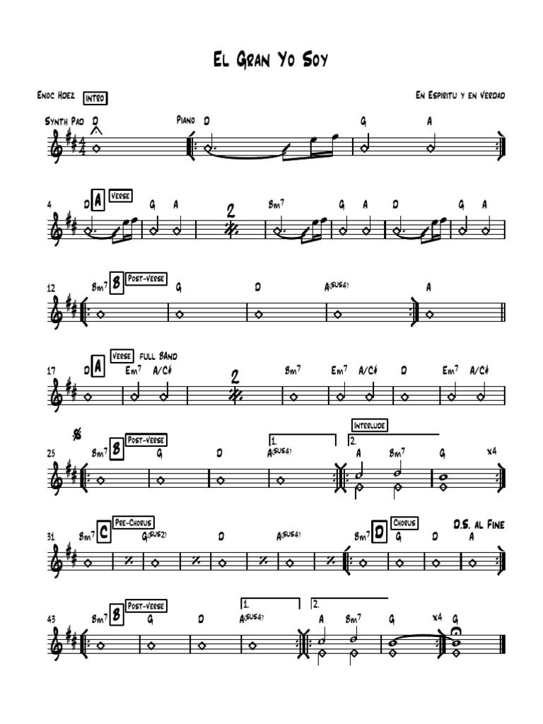 Chart - El Gran Yo Soy - En Espíritu y en Verdad | Tradición oral ...