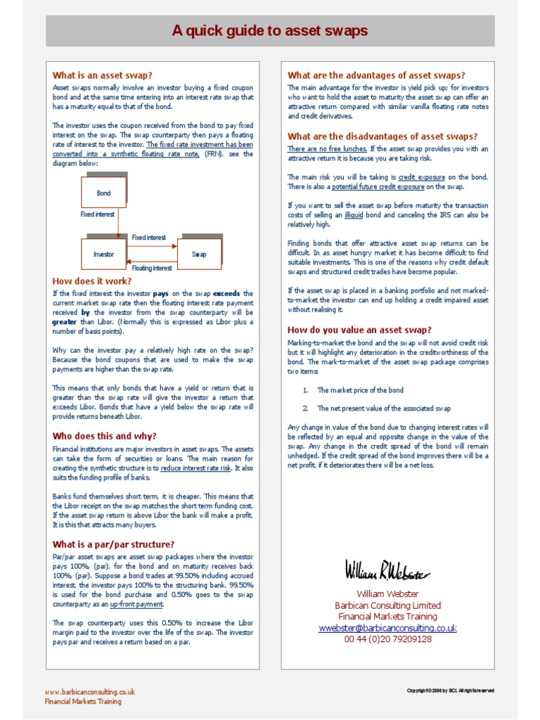 A Quick Guide To Asset Swaps: What Is An Asset Swap? What Are The ...