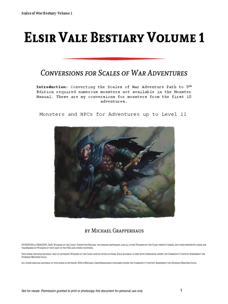 Elsir Vale Bestiary Volume 1 | PDF | Dungeons & Dragons | Fantasy Role ...