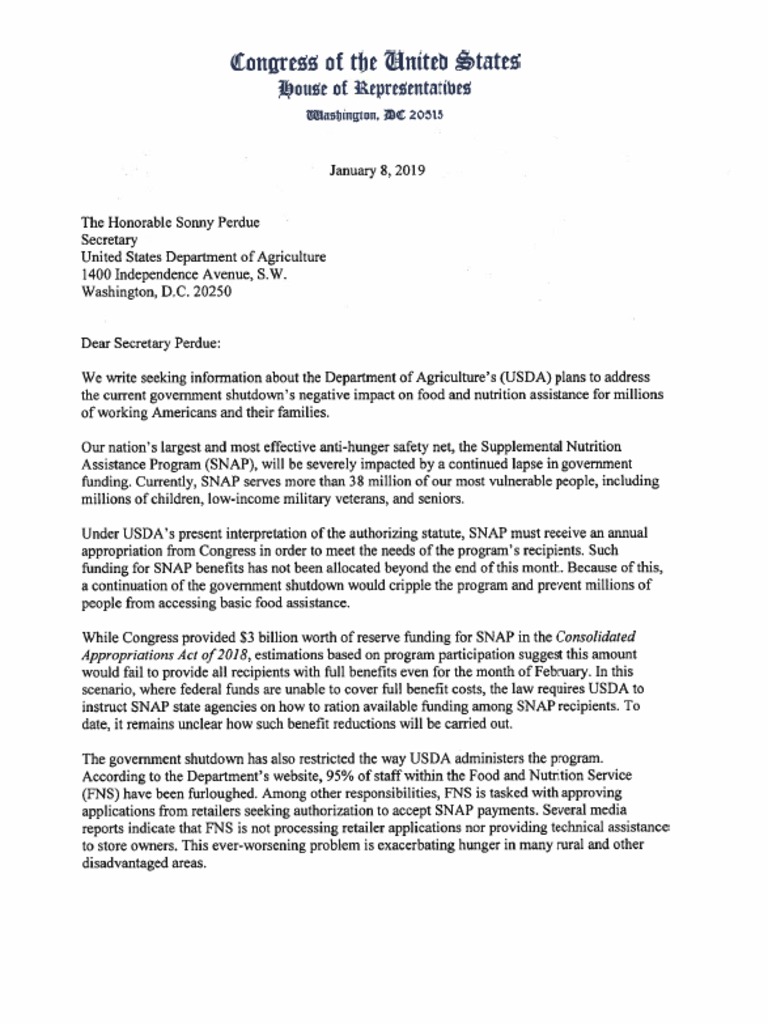 SNAP Shutdown Letter | PDF