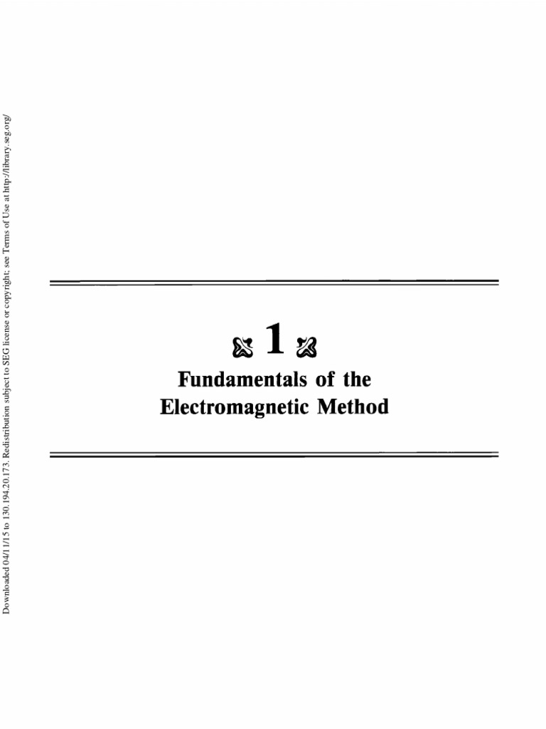 Fundamentals of The Electromagnetic Method | PDF | Alternating Current ...
