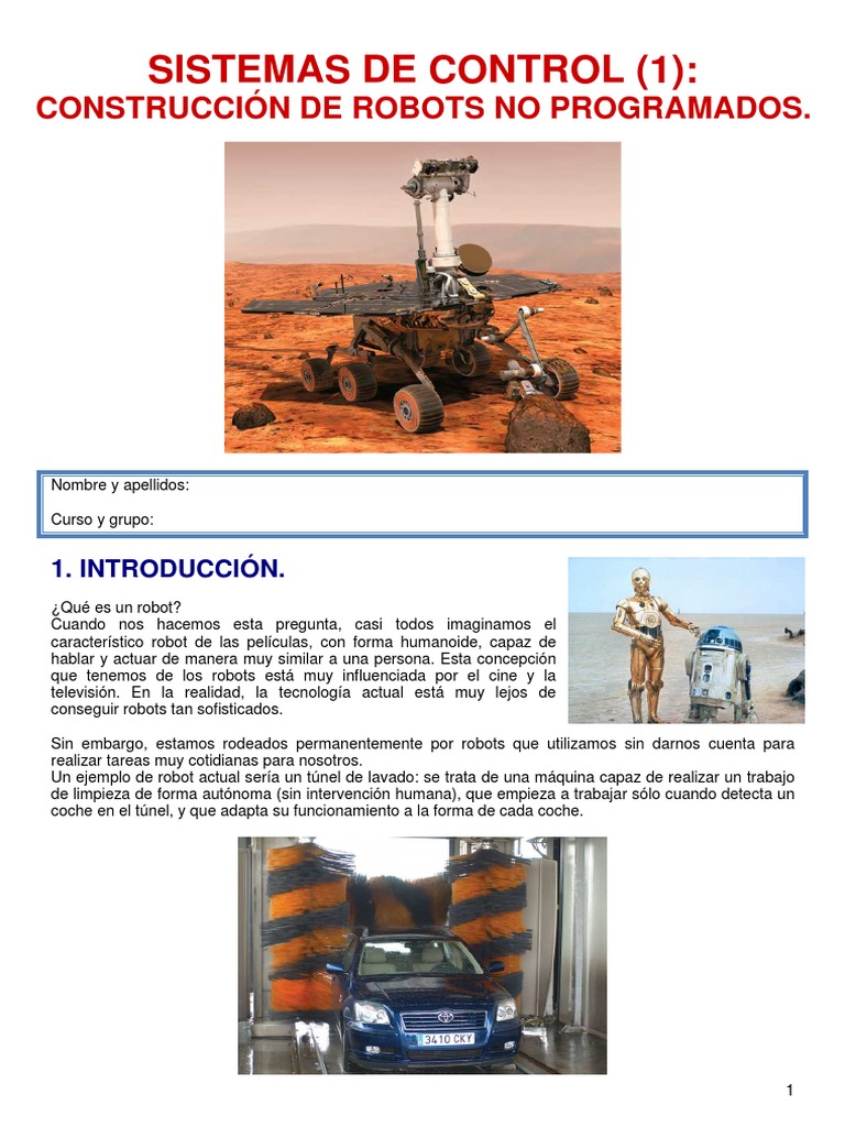 Sistemas De Control (1):: Construcción De Robots No Programados | Robot ...