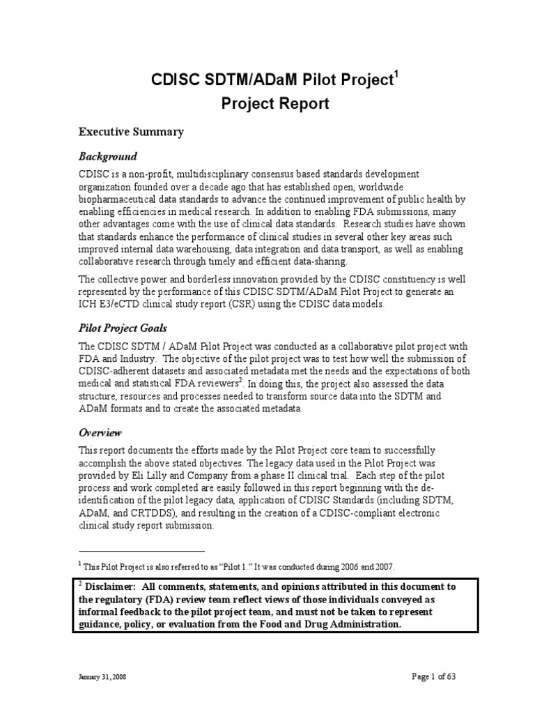 SDTM-ADaM Pilot Project PDF | PDF | Food And Drug Administration | Metadata