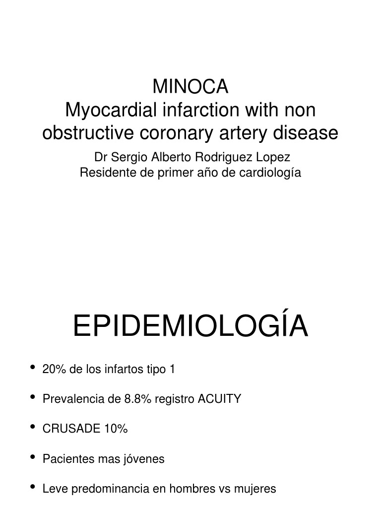MINOCA | PDF | Cardiología | Enfermedades cardiovasculares